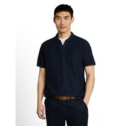 Kurzarmshirt Tom Tailor, Jungen, Gr. 3XL, blau (sky captain blau), Single Jersey, Obermaterial: 80% Baumwolle, 20% Polyester, unifarben, regular fit h&uuml;ftbedeckend, V-Ausschnitt, abgesteppte Kante, Shirts, mit Polokragen