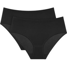 Midislip Triumph "Sense Of Cotton", Damen, Gr. 42, schwarz, Microtouch, Obermaterial: 86% Polyamid, 14% Elasthan, unifarben, k&ouml;rpernah, Unterhosen, weich, ohne Seitennaht, elastisch