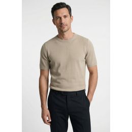 T-Shirt OLYMP, Jungen, Gr. L, beige, Strick, Obermaterial: 50% Baumwolle, 50% Lyocell, regular fit normal, Rundhals, Rippb&uuml;ndchen, Shirts T-Shirt, Rundhals, Strick, normale Passform