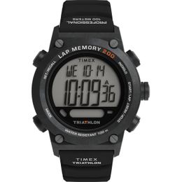 Chronograph Timex "ADRENALINE", schwarz, Armbanduhren, Herren, Chronograph, Quarzuhr, Armbanduhr, Herrenuhr, Silikonarmband, Stoppfunktion, Timer