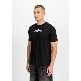 T-Shirt Alpha Industries "3D Wavy Backprint T-Shirt", Jungen, Gr. XXL, schwarz, Obermaterial: 100% Baumwolle, Shirts T-Shirt