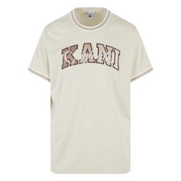 T-Shirt Karl Kani "Karl Kani Herren KM242-007-1 Karl Kani Serif Originator Mesh Tee", Jungen, Gr. S, wei&szlig;, 100% Baumwolle, relaxed fit, Rundhals, Shirts T-Shirt