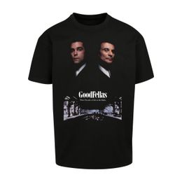 T-Shirt "Upscale by Mister Tee Herren Goodfellas Poster Oversize Tee", Jungen, Gr. L, schwarz, 100% Baumwolle, UPSCALE BY MISTER TEE, bedruckt, oversize, Rundhals, Shirts T-Shirt