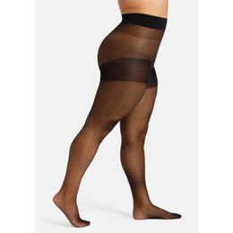 Feinstrumpfhose Camano "fine curvy", Damen, Gr. 44 (46), schwarz, Obermaterial: 74% Polyamid, 26% Elasthan, unifarben, Strumpfhosen Feinstrumpfhose, Curvy-Tights, extra breiter Bund, Matt-Look