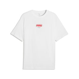 T-Shirt Puma "ESS LOGO LAB RELAXED STORY 1 TEE", Jungen, Gr. XL, Puma wei&szlig;, Jersey, Obermaterial: 100% Baumwolle, unifarben, relaxed fit normal, Rundhals, Shirts T-Shirt, lockere Passform, Kurzarm, Rundhalsausschnitt, sportlicher Stil