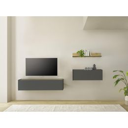 B&uuml;rom&ouml;bel-Set Home Affaire "CiTY/GiRON", grau (anthrazit), H:170cm T:30cm, Arbeitsm&ouml;bel-Sets, B&uuml;rom&ouml;bel-Set, Home Office
