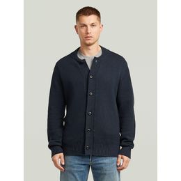 G-Star Raw Cardigan G-STAR "Honey Comb Structure Cardigan Knit", Herren, Gr. L, blau (dk patriot blau), Obermaterial: 100% Baumwolle, Strickjacken