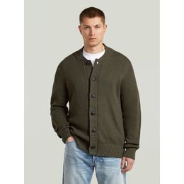 G-Star Raw Cardigan G-STAR "Honey Comb Structure Cardigan Knit", Herren, Gr. S, gr&uuml;n (asfalt), Obermaterial: 100% Baumwolle, Strickjacken