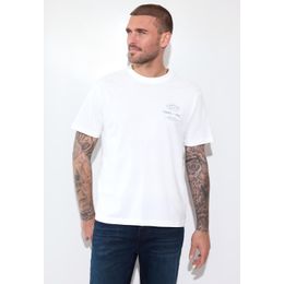 T-Shirt Street One MEN, Jungen, Gr. M (40), wei&szlig; (hellwei&szlig;), Web, 100% Baumwolle, bedruckt, comfort fit normal, Rundhals, abgesteppt, Shirts T-Shirt, aus reiner Baumwolle