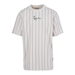 T-Shirt Karl Kani "Karl Kani Herren", Jungen, Gr. L, sanftes wei&szlig;, schwarz, 100% Baumwolle, gestreift, normal, Rundhals, Shirts T-Shirt