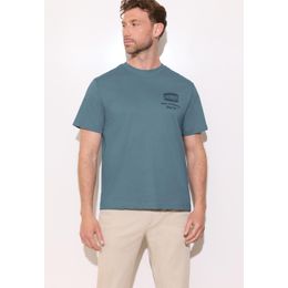 Street One MEN Herren T-Shirtlake blau, Gr. S, bedruckt, Web, 100% Baumwolle, Shirts, mit Rundhalsausschnitt