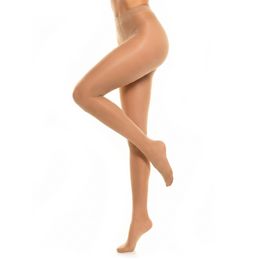 Feinstrumpfhose GLAMORY "Satin", Damen, Gr. 60/62, beige (makeup), Obermaterial: 82% Polyamid, 18% Elasthan, gl&auml;nzend, transparent, uni, elastisch, Strumpfhosen Feinstrumpfhose, mit zus&auml;tzlichen Verst&auml;rkungen