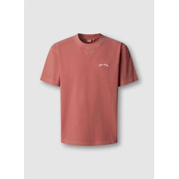 T-Shirt Pepe Jeans "JOHN TEE", Jungen, Gr. L, cinnabar rot, Jersey, Obermaterial: 100% Baumwolle, unifarben, regular fit h&uuml;ftbedeckend, Rundhals, abgesteppte Kante, Shirts T-Shirt, mit V-Naht am Rundhals