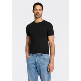 T-Shirt Hugo "Hugo-Round", Jungen, Gr. M, schwarz (schwarz001), Single Jersey, Obermaterial: 96% Baumwolle, 4% Elasthan, unifarben, slim fit normal, Rundhals, abgesteppte Kante, Shirts T-Shirt, Rundhalsausschnitt, Slim-Fit, Hugo Logo-Druck