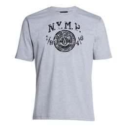 T-Shirt Ahorn Sportswear "MANHATTEN UNIVERSITY", Jungen, Gr. XXL, grau, 80% Baumwolle, 20% Polyester, bedruckt, normal, Rundhals, Shirts T-Shirt, mit Front-Print und Rundhals-Ausschnitt