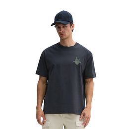 Marc O'Polo T-Shirt MARC O'POLO "mit maritimer R&uuml;ckenprint", Jungen, Gr. L, schwarz navy, Obermaterial: 100% Baumwolle, unifarben, Basic, loose fit, Rundhals, Shirts T-Shirt