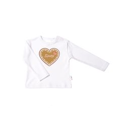 Langarmshirt Liliput "Spatzl", M&auml;dchen, Gr. 50/56, wei&szlig;, 100% Baumwolle, bedruckt, normal, Rundhals, Shirts Langarmshirt, mit Druckkn&ouml;pfen auf der Schulter