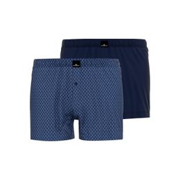 G&ouml;tzburg Boxershorts G&Ouml;TZBURG, Herren, Gr. 5, blau (blau, mittel, karo), Single Jersey, Obermaterial: 100% Baumwolle, Unterhosen, weiches Single Jersey Material