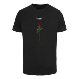 Kurzarmshirt MisterTee "MisterTee Herren Lost Youth Rose Tee", Jungen, Gr. L, schwarz, 100% Baumwolle, bedruckt, normal, Rundhals, Shirts