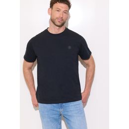 Street One MEN Herren T-Shirtschwarz ink blau, Gr. XL, unifarben, Web, 100% Baumwolle, Shirts, aus reiner Baumwolle
