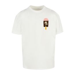 T-Shirt Merchcode "Merchcode Herren Summer - Icecream Heavy Oversize Tee", Jungen, Gr. L, wei&szlig; (ready for dye), 100% Baumwolle, bedruckt, oversize, Rundhals, Shirts T-Shirt