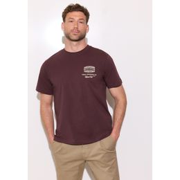 T-Shirt Street One MEN, Jungen, Gr. L (42), burnt crimson rot, Web, 100% Baumwolle, bedruckt, comfort fit normal, Rundhals, abgesteppt, Shirts T-Shirt, mit Rundhalsausschnitt