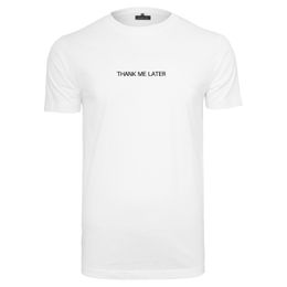 T-Shirt MisterTee "MisterTee Herren Thank Me Later Tee", Jungen, Gr. S, wei&szlig;, 100% Baumwolle, unifarben, normal, Rundhals, Shirts T-Shirt