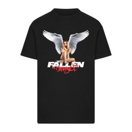 T-Shirt MisterTee "MisterTee Herren Fallen Angel Tee", Jungen, Gr. M, schwarz, 100% Baumwolle, bedruckt, normal, Rundhals, Shirts T-Shirt