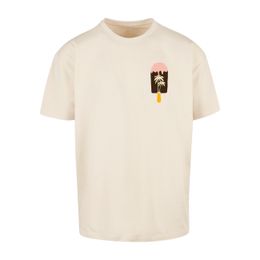 T-Shirt Merchcode "Merchcode Herren Summer - Icecream Heavy Oversize Tee", Jungen, Gr. S, beige (sand), 100% Baumwolle, bedruckt, oversize, Rundhals, Shirts T-Shirt