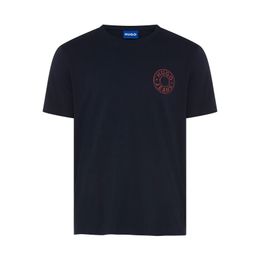 T-Shirt Hugo "Nemodo", Jungen, Gr. L, dunkelblau405, Single Jersey, Obermaterial: 100% Baumwolle, unifarben, regular fit normal, Rundhals, abgesteppte Kante, Shirts T-Shirt, Rundhalsausschnitt, reine Baumwolle, Brustdruck
