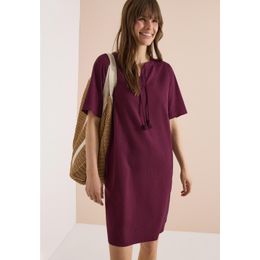 Midikleid Cecil, Damen, Gr. L (42), US-Gr&ouml;&szlig;en, sweet grape rot, Web, 75% Baumwolle, 25% Modal, unifarben, comfort fit knielang, Rundhals, normaler Saum, Kleider Midikleid, knielang