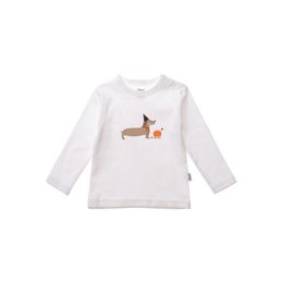 T-Shirt Liliput "Dackel Boo", Jungen, Gr. 50/56, wei&szlig;, 100% Baumwolle, bedruckt, normal, Rundhals, Shirts T-Shirt, mit praktischen Druckkn&ouml;pfen an der Schulter