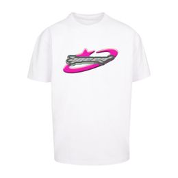 T-Shirt "Upscale by Mister Tee Herren Speed Logo Tee", Jungen, Gr. L, wei&szlig;, 100% Baumwolle, UPSCALE BY MISTER TEE, bedruckt, oversize, Rundhals, Shirts T-Shirt