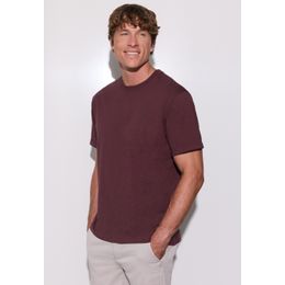 T-Shirt Street One MEN, Jungen, Gr. L (42), burnt crimson rot, Web, 100% Baumwolle, unifarben, comfort fit normal, Rundhals, abgesteppt, Shirts T-Shirt, aus reiner Baumwolle