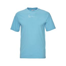 T-Shirt Karl Kani "Karl Kani Herren KM-TE011-090-19KK Small Signature Essential Tee", Jungen, Gr. M, blau (lightblau), 100% Baumwolle, unifarben, normal, Rundhals, Shirts T-Shirt
