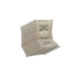 Sesselauflagenset, Beige, Textil, 6-teilig, F&uuml;llung: Schaumstoff, Vlies, 50x7x100 cm, Oeko-Tex&reg; Standard 100, pflegeleicht, hochwertige Qualit&auml;t, langlebig, f&uuml;r den Au&szlig;enbereich geeignet, mittels B&auml;ndern zu befestigen, Gurtband befestigen, Outdoor-Kissen, Gartenstuhlauflagen, Niedriglehner-Auflagen