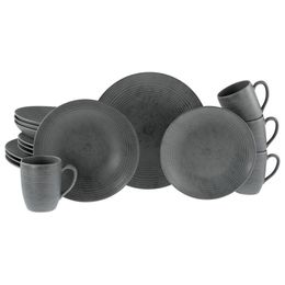 Creatable Kombiservice, Anthrazit, Keramik, 16-teilig, 300 ml, Essen & Trinken, Geschirr, Geschirr-Sets, Kombiservice