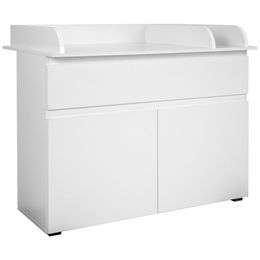 P & B Wickelkommode, Wei&szlig;, Holzwerkstoff, 2 F&auml;cher, 1 Schublade(n) Schubladen, 120x102x77 cm, Babym&ouml;bel, Wickelkommoden & Zubeh&ouml;r, Wickelkommoden