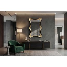 Riess Ambiente Moderner Wandspiegel ALICE 120cm gold schwarz variabel aufh&auml;ngbar Riess-Ambiente