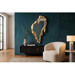 Riess Ambiente Extravaganter Wandspiegel FLUIDUM 150cm gold vertikale Aufh&auml;ngung organische Form Riess-Ambiente Glamour Modern