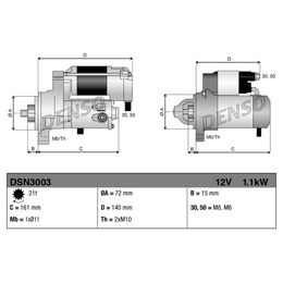 DENSO Starter dsn3003 f&uuml;r Ford MAZDA
