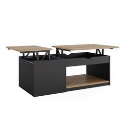 VICCO Couchtisch, Schwarz, Holzwerkstoff, Rechteckig,Rechteckig, 55x54x110 cm, Wohnzimmer, Wohnzimmertische, Couchtische