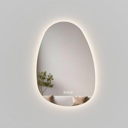Emke Badspiegel, Transparent, Glas, Oval, 45x65x2.5 cm, Badezimmer, Badezimmerspiegel, Badspiegel