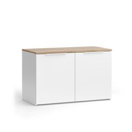 VICCO Kommode, Wei&szlig;, Sonoma Eiche, Holzwerkstoff, 2 F&auml;cher, Rechteckig, 80x50x40 cm, Wohnzimmer, Kommoden & Sideboards, Kommoden