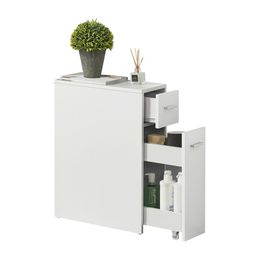 [en.casa] Seitenschrank, Wei&szlig;, Holzwerkstoff, 20x61x45 cm, Badezimmer, Badezimmerschr&auml;nke