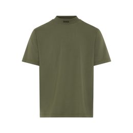 T-Shirt BOSS Green "Tee Collar", Jungen, Gr. XXL, gr&uuml;n (schwarz beige257), Single Jersey, Obermaterial: 95% Baumwolle, 5% Elasthan, relaxed fit h&uuml;ftbedeckend, hoch geschlossener Ausschnitt, abgesteppte Kante, Shirts T-Shirt, aus Stretch-Baumwolle, relaxed fit