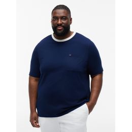 Tommy Hilfiger Big & Tall T-Shirt "BT-MESH NECKTRIM", Jungen, Gr. 4XL, carbon navy, Single Jersey, Obermaterial: 100% Baumwolle, TOMMY HILFIGER BIG & TALL, normal, Rundhals, Shirts T-Shirt, Gro&szlig;e Gr&ouml;&szlig;en