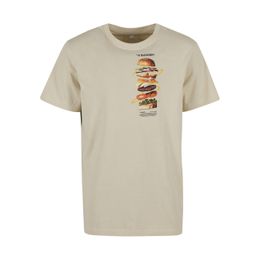 T-Shirt MisterTee "MisterTee Herren A Burger Tee", Jungen, Gr. XL, sand, 100% Baumwolle, unifarben, normal, Rundhals, Shirts T-Shirt