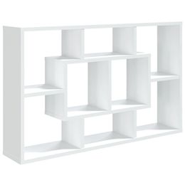 vidaXL Wandregal, Wei&szlig;, Holz, 8 F&auml;cher, 85x52.5x16 cm, Wohnzimmer, Regale, Wandregale