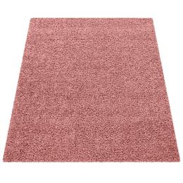 Paco Home Hochflorteppich, Pink, Textil, Rechteckig, 140x200 cm, strapazierf&auml;hig, f&uuml;r Fu&szlig;bodenheizung geeignet, Teppiche & B&ouml;den, Teppiche, Hochflorteppiche & Shaggys